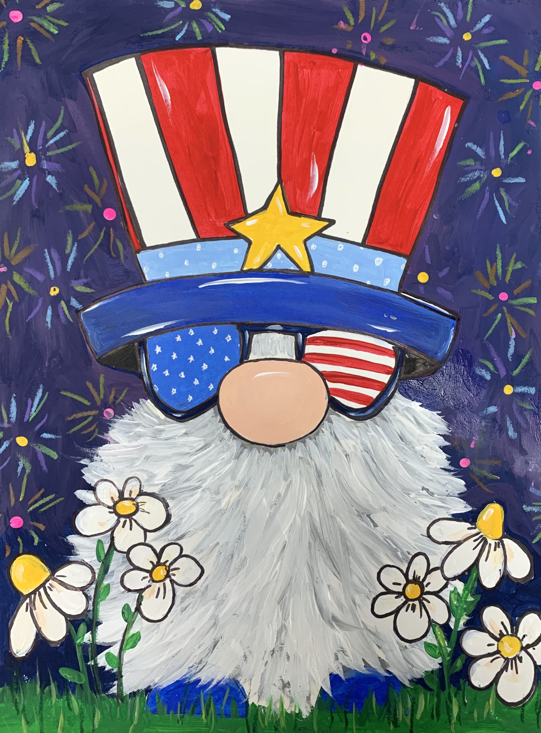 Patriotic Gnome Kit and Step by Step Directions - Maureen Marks Art
